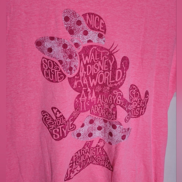 Disney | Tops | Walt Disney World Parks Minnie Mouse Filled With Words ...
